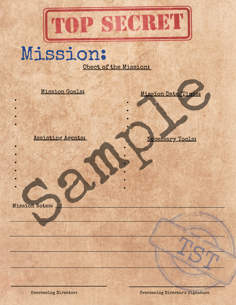 TST Agency Printables to keep your missions on track